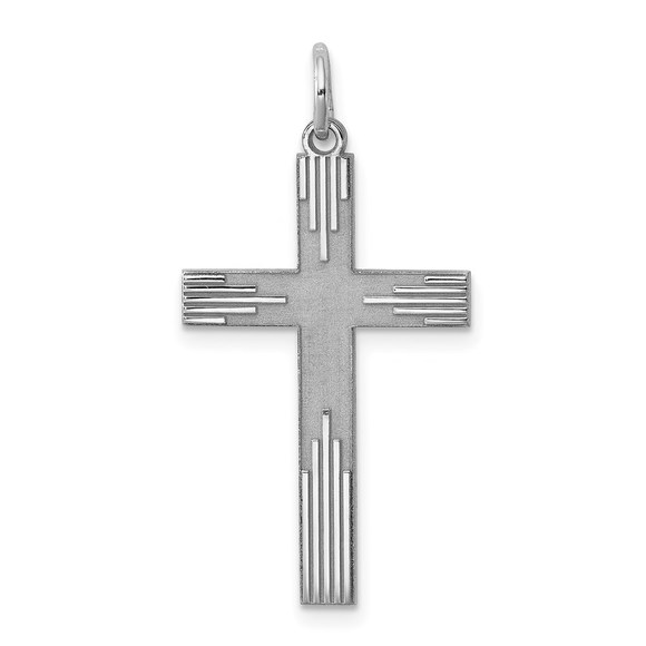 LaneMax | Jewelry | Sterling Silver Rhodiumplated Laser Designed Cross ...